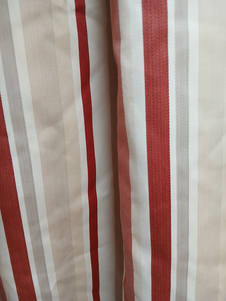 Cream with red & beige design, lined in red stripe, lined & I/L, 3747e ...