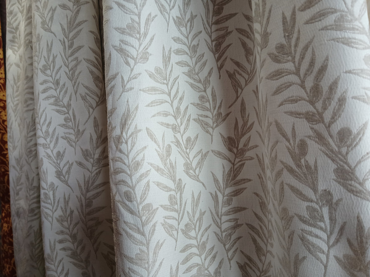 Cream with darker cream leaf design, lined & I/L, 3808a – THE CURTAIN ...