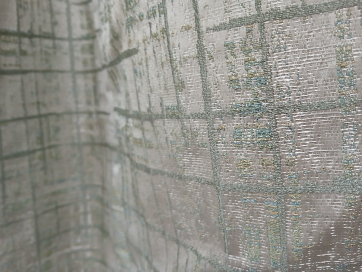 White and pale green square design, lined & I/L, 3859 – THE CURTAIN ...