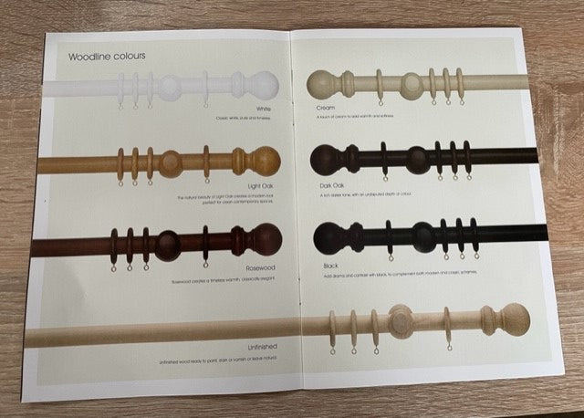 35mm Woodline Wooden Curtain Pole Set - Choice of Finishes & Lengths ...